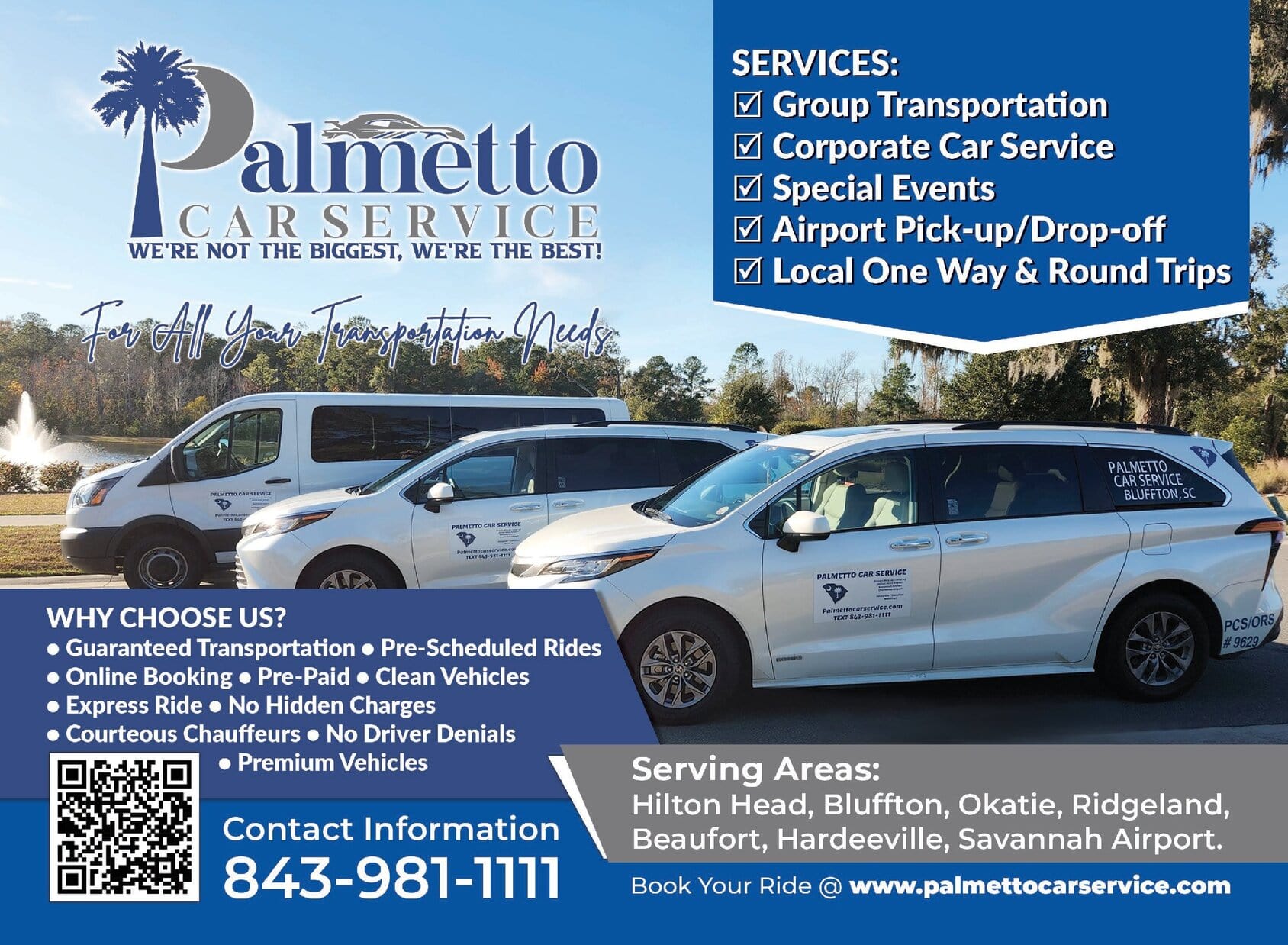 Book Your Ride with Us | Palmetto Car Service